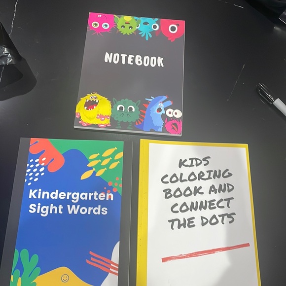 Office | Set Of Three One Paper Notebook One Kindergarten Words One Kid ...